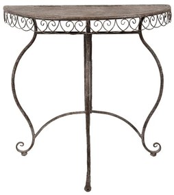 2ks hnědý antik kovový stolek na květiny Frenchia - 76*38*75 / 64*32*65 cm