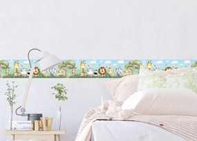 Dětská samolepící bordura na zeď Džungle Safari | 5 m x 13.8 cm | DWBD8009