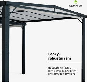Blumfeldt Pantheon Cortina Solid Sky Expand zahradní altán 3x6, odolný proti povětrnostním vlivům, rozšiřitelný