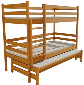 Patrová postel s výsuvnou přistýlkou PPV 015 90 x 190 cm - OLŠE