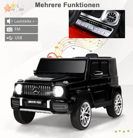 Costway Černé elektrické autíčko Mercedes Benz s hudbou a světlomety pro děti