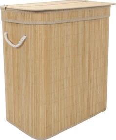 Bambusový koš na prádlo, dvoukomorový ARVI, 100 l