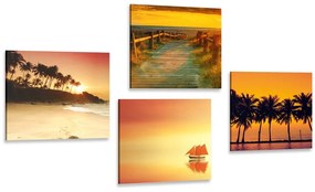 Set obrazů krása mořské krajiny Varianta: 4x 60x60