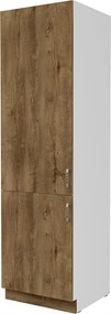 SARA l | vysoká skříňka 60 DK-210 2F policová | 60 cm | bílá/dub lefkas