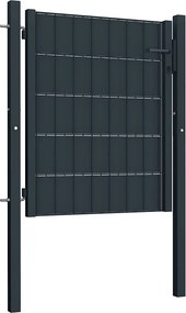 Plotová branka PVC a ocel 100 x 100 cm antracitová 145233