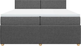 Box spring postel s matrací tmavě šedá 200x200 cm textil 3287557