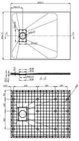 BPS-koupelny Obdélníková akrylátová sprchová vanička HYD-OSV-JUKO 100x80 černá