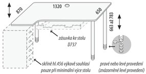 Psací stůl Ergo maxi Domestav D730 Materiál: Buk cink, Povrchová úprava: Moření