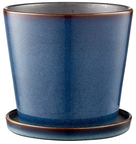 Bitz Květináč s podtáckem 14cm Dark Blue/Black