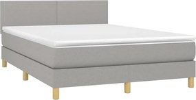 Box spring postel s matrací světle šedá 140 x 200 cm textil 3140457