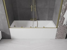 Mexen Velar Duo, 2-křídlová posuvná vanová zástěna 180 x 150 cm, 8mm čiré sklo, zlatý matný profil, 896-170-000-02-55