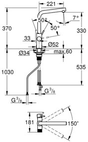 GROHE 30600000 - Dřezová baterie BLUE PURE L-výpusť lesklý chrom