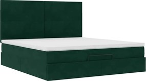 Osmanský rám postele s matracíes tmavě šedá 160x200cm samet 3313412
