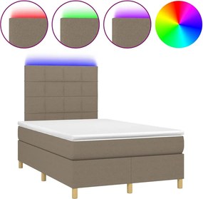 Box spring postel s matrací a LED taupe 120 x 200 cm textil 3135425