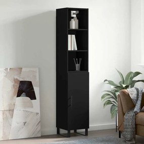 vidaXL Skříň highboard 34,5 x 34 x 180 cm kompozitní dřevo [3189666] Barva: Černá