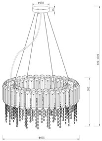 Maytoni MOD097PL-08CH - Lustr na lanku HAIL 8xE14/40W/230V pr. 60,5 cm chrom