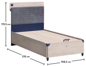 Čilek Postel s úložným prostorem vyklápěcí LINE 100x200 cm Trio