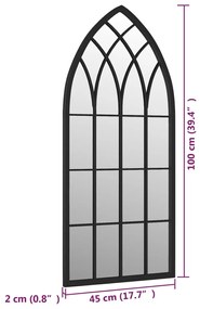 Zrcadlo černé 100 x 45 cm železo do interiéru - Default Title