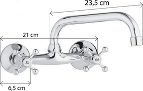 Erga Astro, nástěnná dřezová baterie 150mm, chromová, ERG-YKA-BZ.ASTRO-CHR