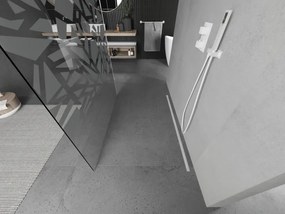 Mexen Kioto, průchozí sprchová zástěna 120 x 200 cm, 8mm sklo čiré/bílý vzor, 2x bílá stabilizační rozpěra, 800-120-002-20-85
