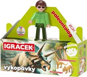 EFKO IGRÁČEK Paleontolog / Figurka s vykopávkami koster dinosaurů / Tr