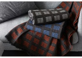 Vlněná deka Töölö 140x180, černo-modrá