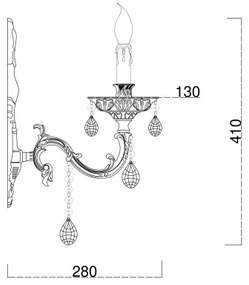 Brilagi - Nástěnná lampa CLASSIC 1xE14/60W/230V mosaz