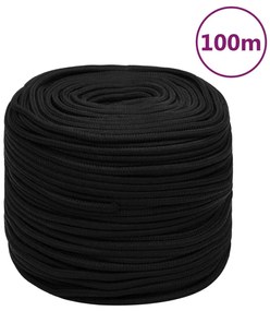Pracovní lano černé 6 mm 100 m polyester