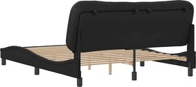 Rám postele bez matrace Hvar černý 160x200 cm umělá kůže 3208009