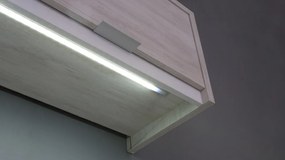 Gibmeble skříňka DENVER barevné varianty dub bílý / bílá lesklá, LED osvětlení ano