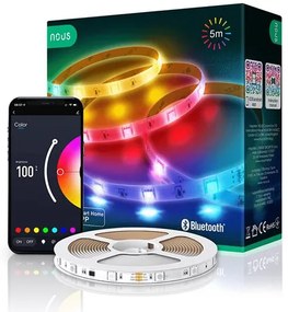 Smart LED pásek 24V 30LED/m IP44 12W RGB NOUS F6 5m Bluetooth Tuya