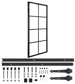 vidaXL Marketos Posuvné dveře hliník a ESG sklo s příslušenstvím 76 x 205 cm