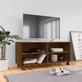 TV skříňka na kolečkách hnědý dub 90x35x35 cm kompozitní dřevo