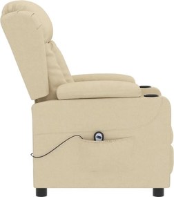 Elektrické polohovací křeslo krémové textil 3098786