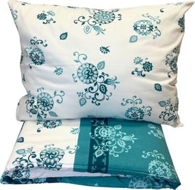 Povlečení flanelové Carmela zelená 200x140cm+90x70cm TiaHome