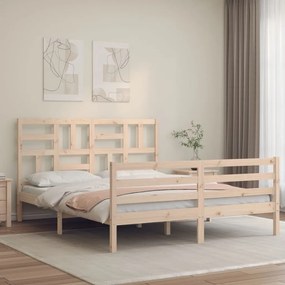 Rám postele s čelem 160 x 200 cm masivní dřevo,  3194906