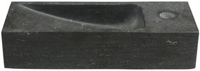 Sapho, BLOK kamenné umyvadlo 38x8x14 cm, černý Antracit, 2401-31