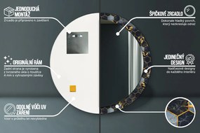 Kulaté dekorativní zrcadlo na zeď Hexagonový mramor fi 100 cm