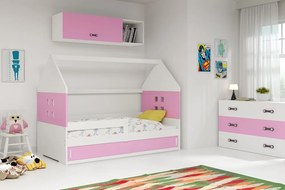 Dětská postel domeček Ivan růžová/bílá