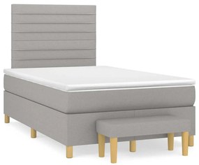 Box spring postel s matrací světle šedá 120x190 cm textil 3270411