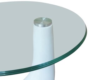 Konferenční stolek Gevin ve tvaru kapky | bílá