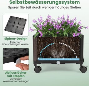 Costway Květinový truhlík s mříží a závěsnou střechou vyvýšené lůžko