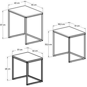 SADA 3x Konferenční stolek černá