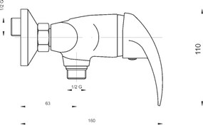 Novaservis Titania Lux Sprchová baterie bez příslušenství 150 mm, chrom, 91060/1,0