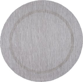 Ayyildiz, Kusový koberec Relax 4311 Silver kruh, 200x200 (průměr) kruh, šedá, chodba / předsíň