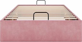 Osmanský rám postele bez matrace růžová 90x200 cm samet 3310942