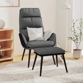 Relaxační křeslo se stoličkou světle šedé textil a umělá kůže 3097506