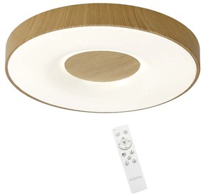 Mantra 7562 Coin, stropní svítidlo LED 100W 2700K-5000K s dálkovým ovladačem, průměr 65cm, imitace dřeva