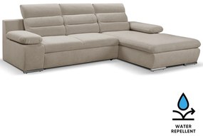 Sedací souprava GRECO MINI | 278x185 cm | PRAVÁ | 11 béžovošedá WATER REPELLENT | rozkládací + úložný prostor