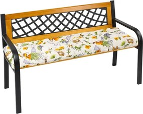 Bellatex Sedák na lavici prošívaný Levandule Fialová,Žlutá rozměr 40x140 cm